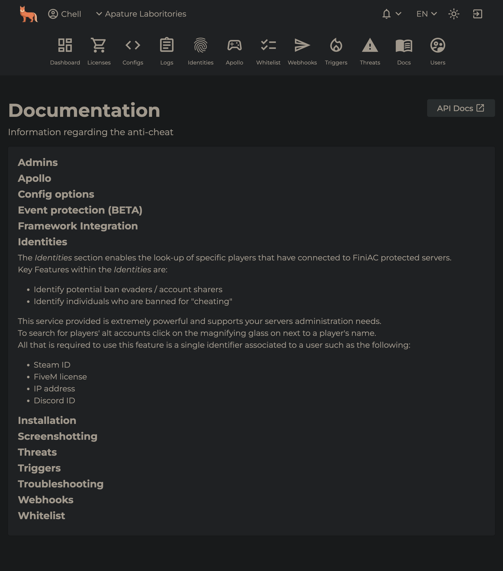 {{ page }} Preview | FiniAC Documentation